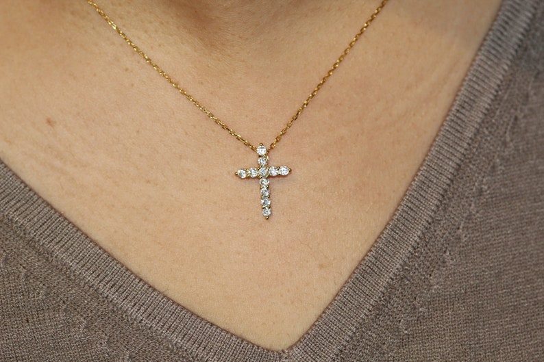 Cross Charm Necklace / Cross Charm Necklace - Etsy