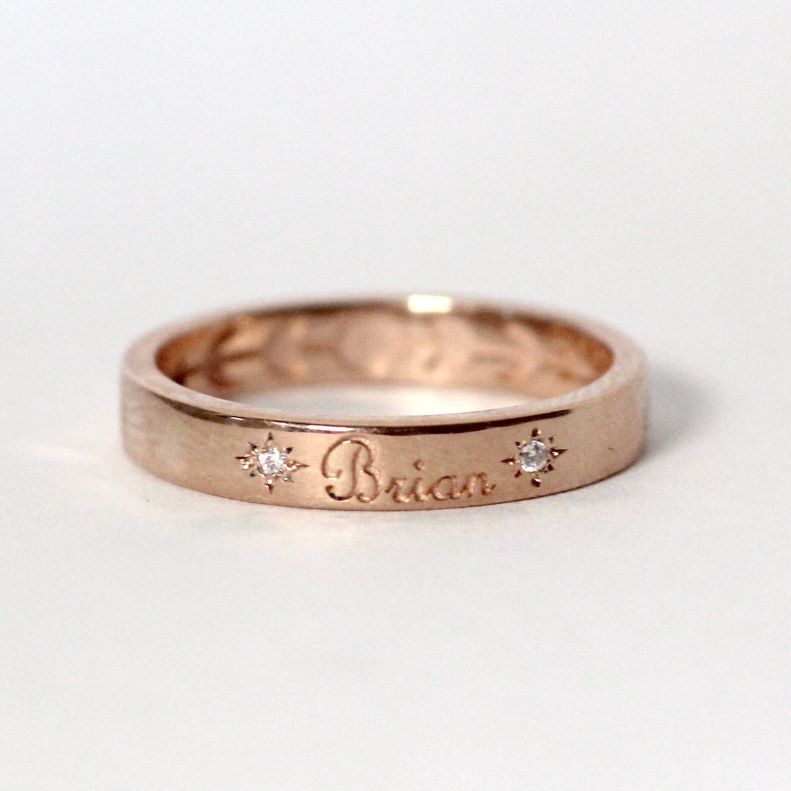 Star Name Ring / Customized Name Ring / Name With Diamond Ring - Etsy