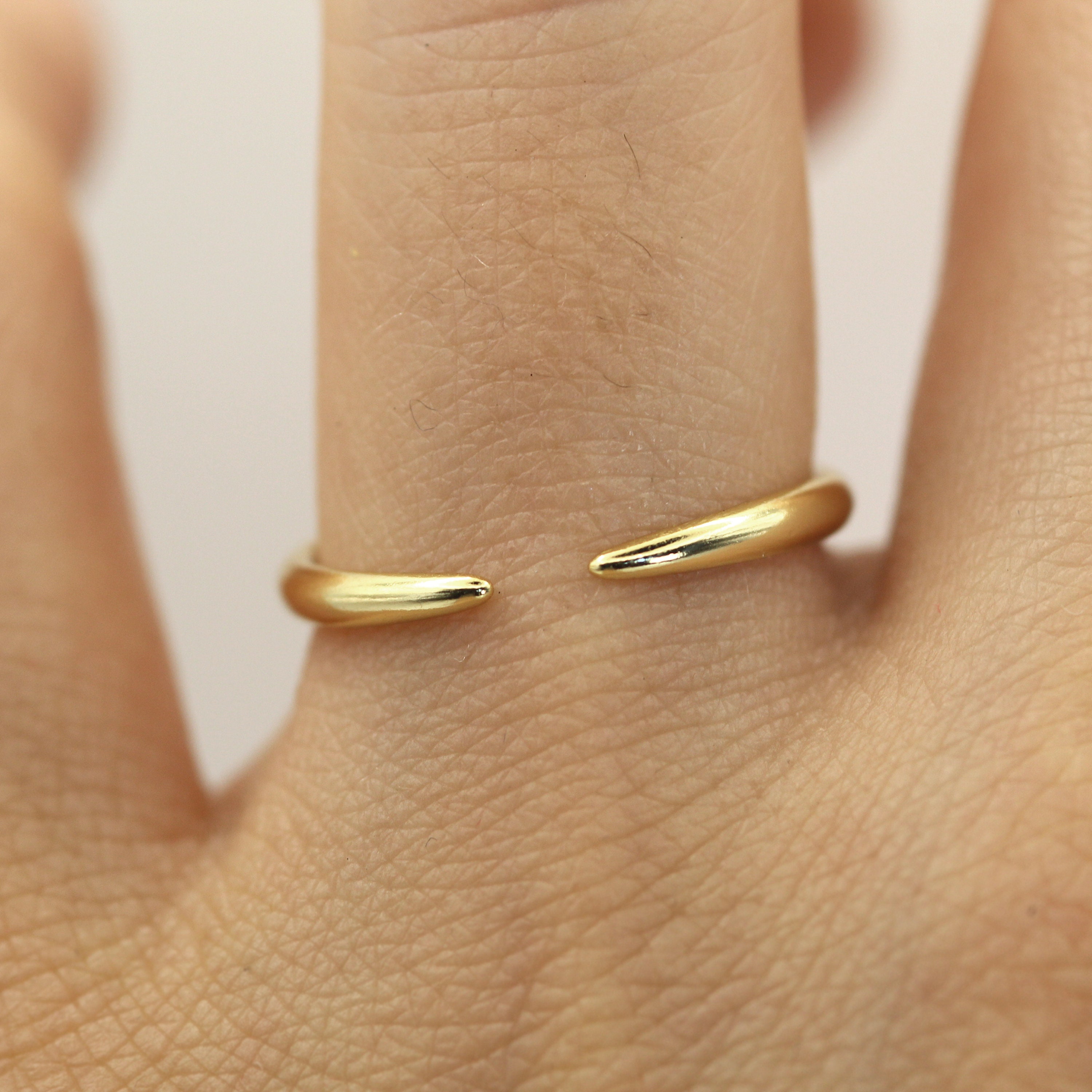 Natural Diamond Curve Ring / Simple Curve Ring Gold / Curve - Etsy
