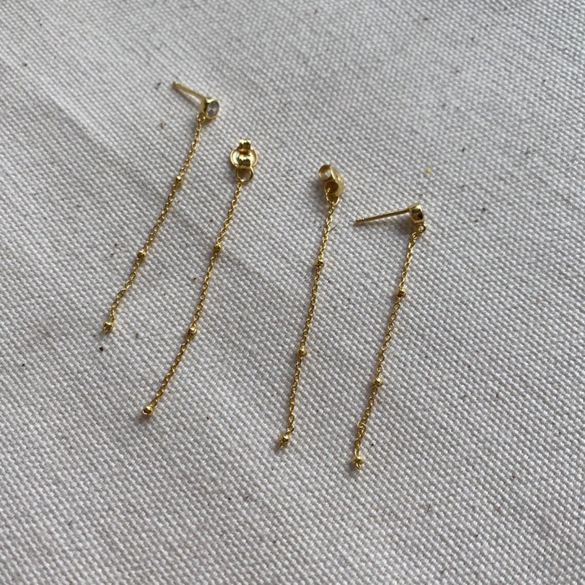 Dangling Hoop Earrings / 14k Gold Dangling Diamond Hoop - Etsy