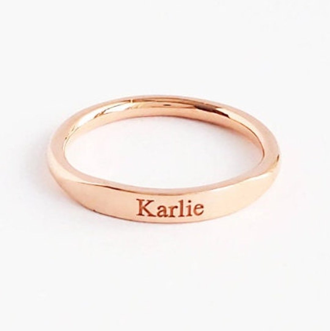 Signet Ring Custom Name Ring Initial Ring Personalized - Etsy