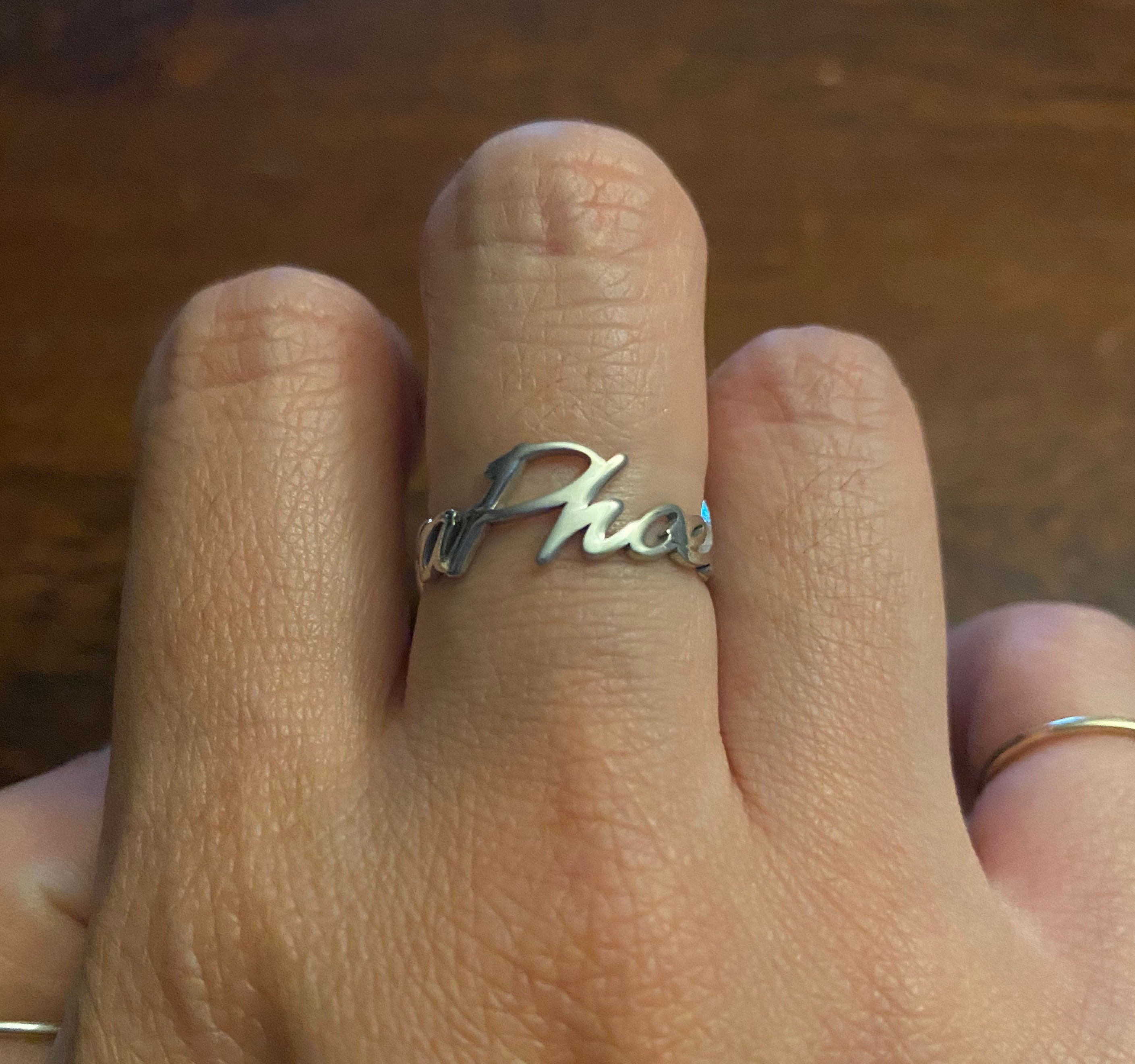 Silver Customized Name Ring / Sterling Silver Name Ring - Etsy