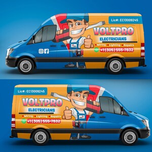 Construction Vehicle Wrap & Decal Design | Custom Van Wrap for Builders ...
