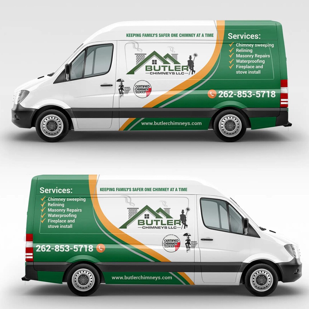 Construction Vehicle Wrap & Decal Design | Custom Van Wrap for Builders ...