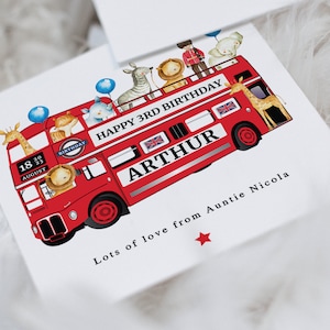 Personalised London Bus Birthday Card for 1st 2nd Birthday – Jungle ...