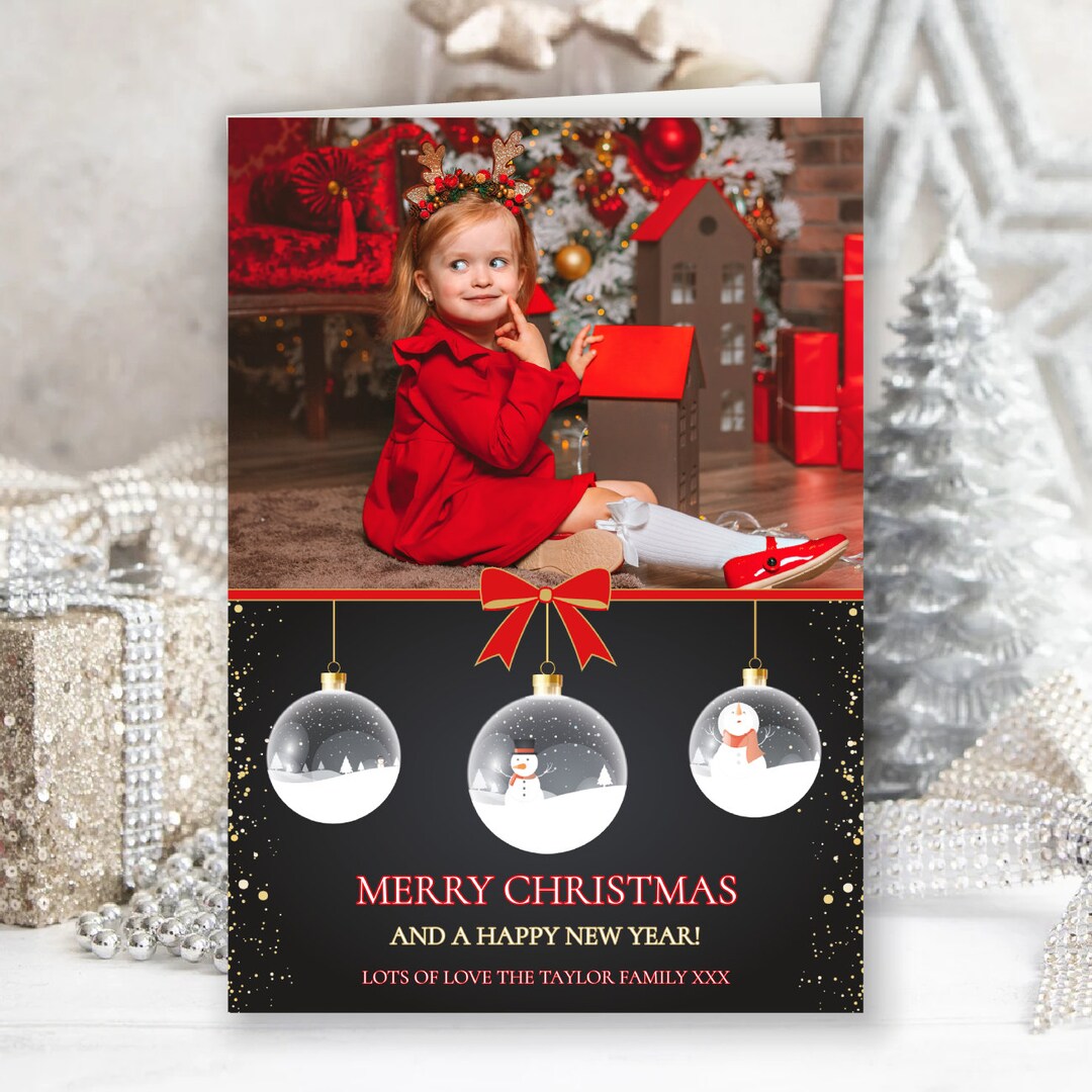 Christmas Photo Cards, Personalised Photo Xmas Card, Photo Greetings ...