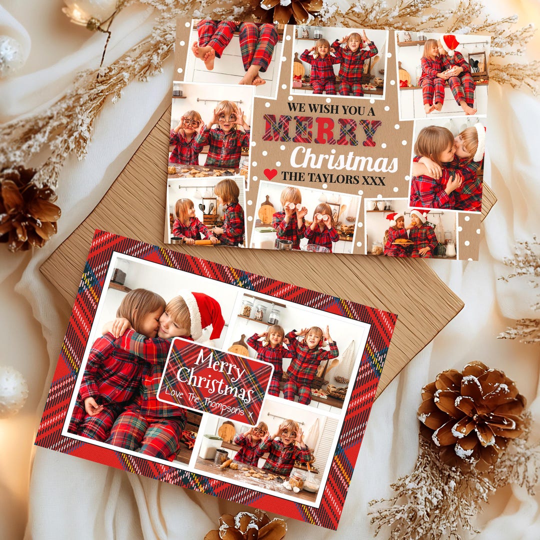 Personalised Family Photo Christmas Cards: Custom Xmas Postcards - Etsy UK