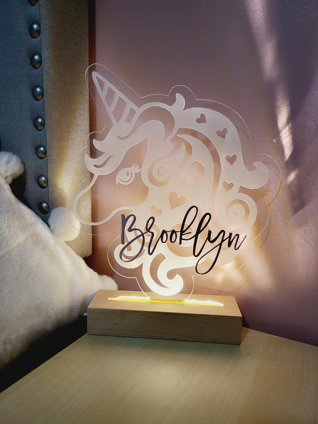 3D Night Light Bedtime Light Magical Unicorn Personalized Custom Name ...