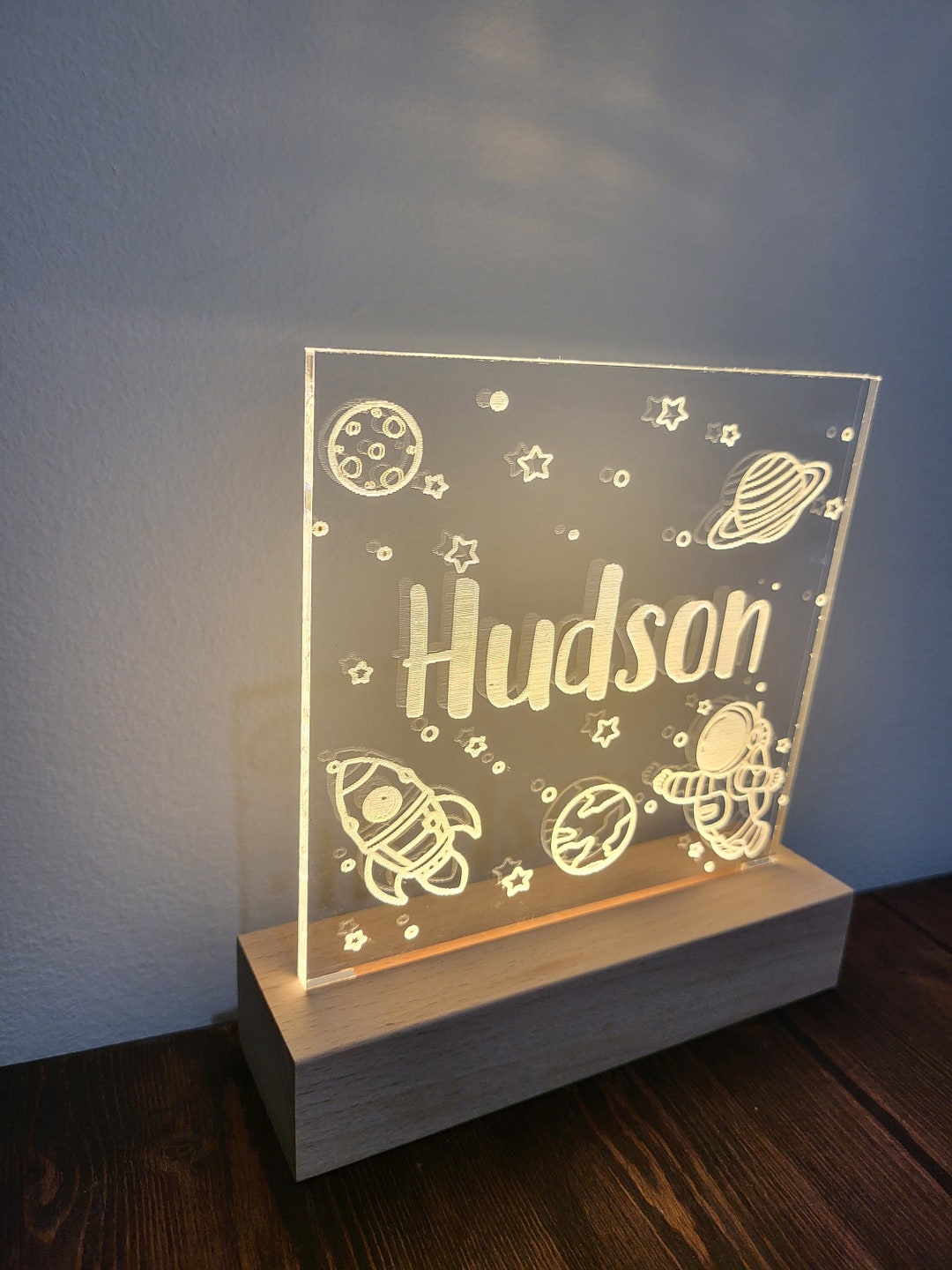 3D Personalized Night Light Bedtime Nightlight Light Outter Space Decor ...