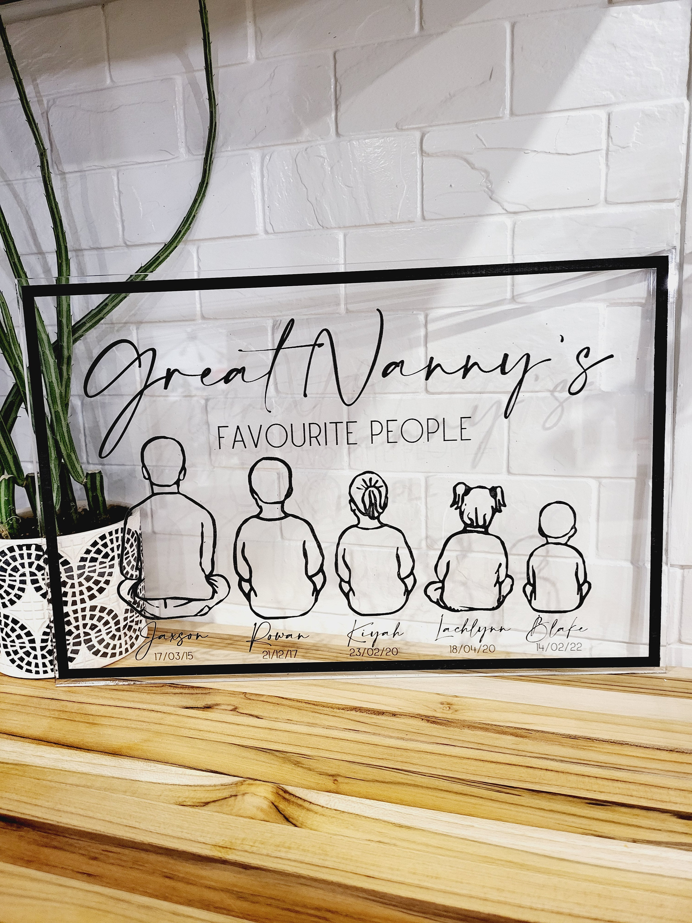 Custom Family Drawing Wall Sign Art Personalized Engraved - Etsy