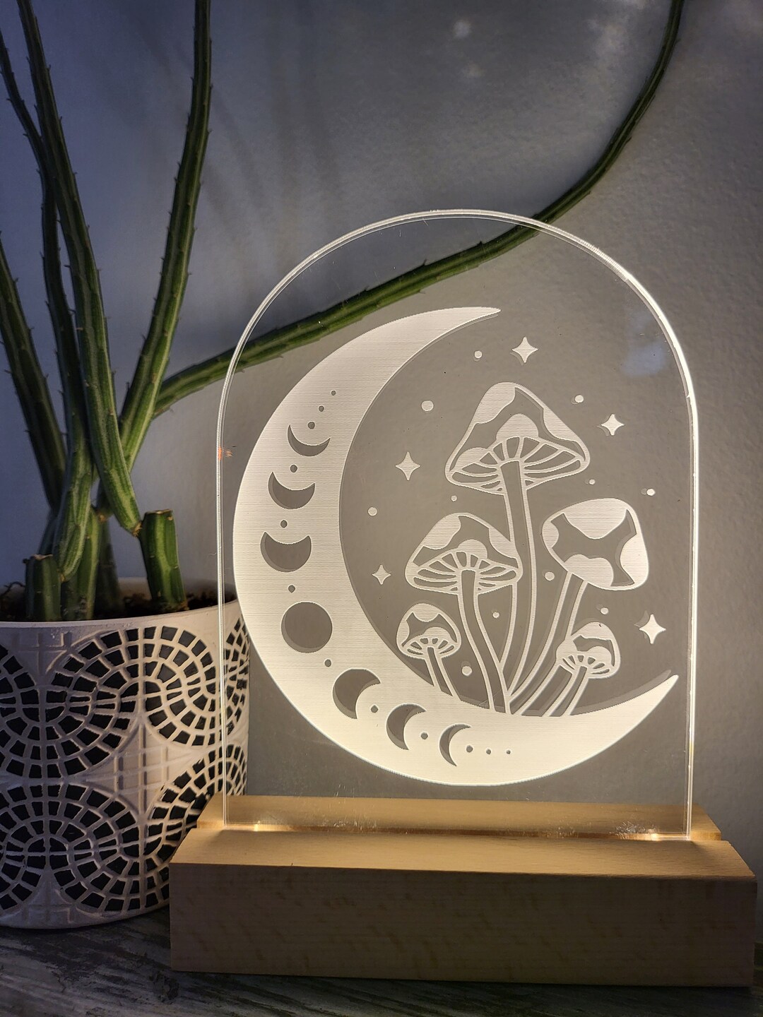 3d Magical Mushroom Toad Stool Bedroom Lamp Night Light Bedside Gift ...