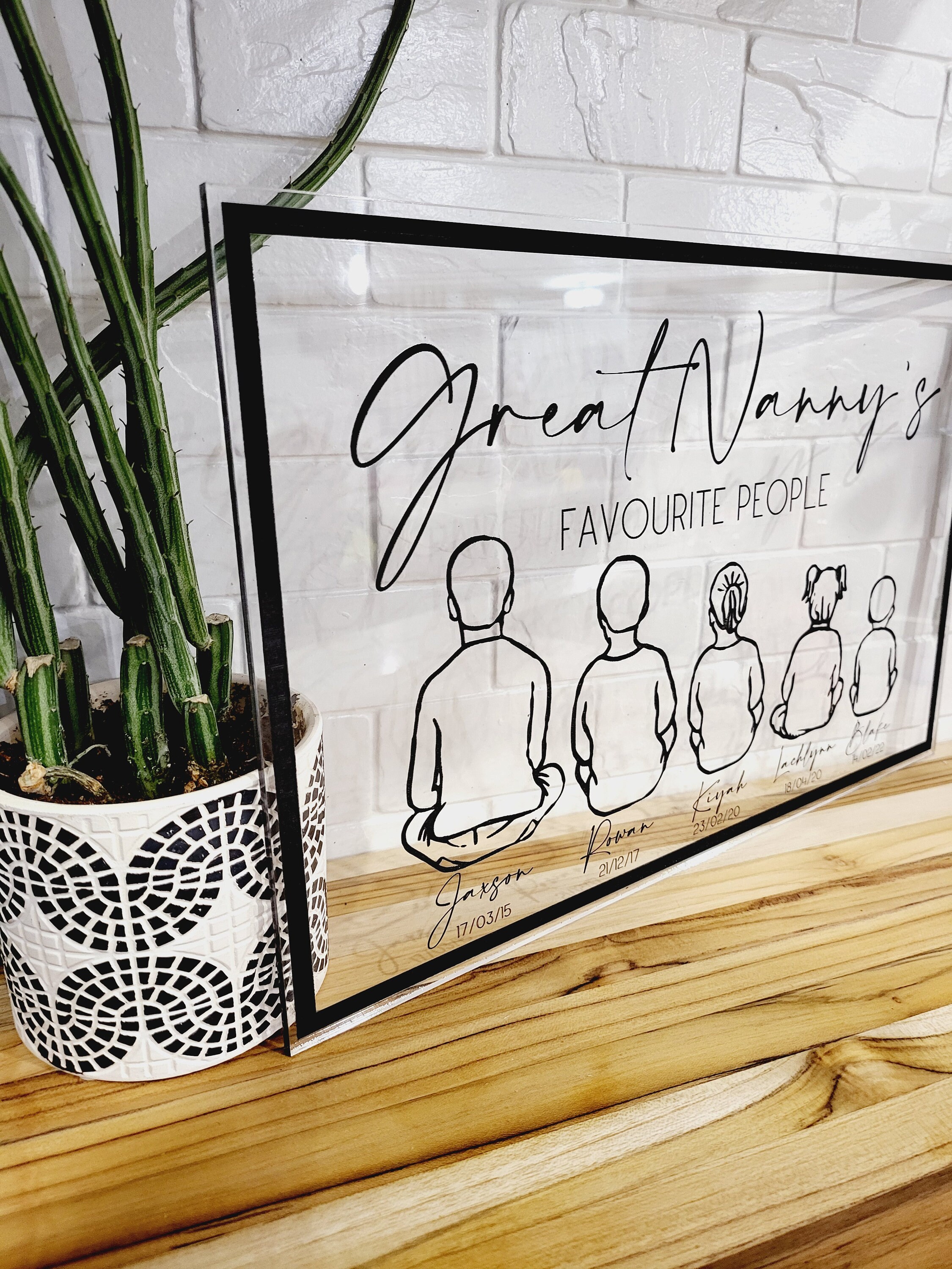 Custom Family Drawing Wall Sign Art Personalized Engraved - Etsy