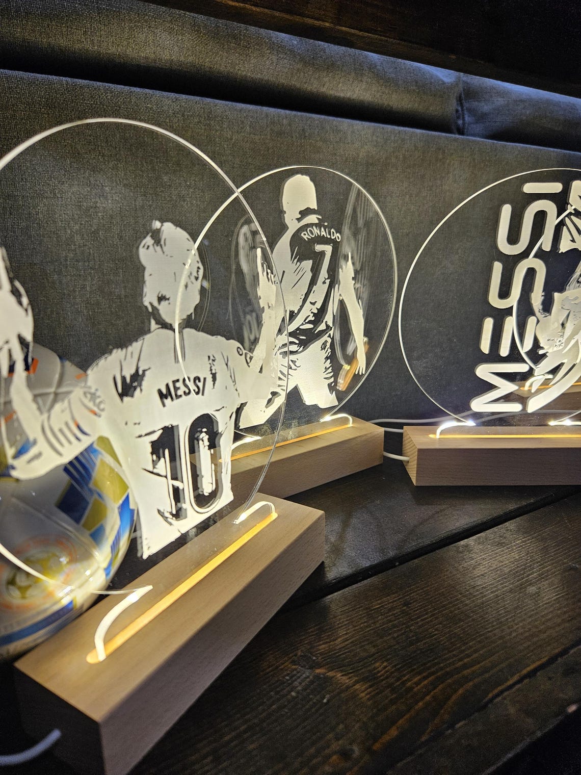 Ronaldo Messi Night Light Lamp Plug in Custom Personalized Bedroom ...