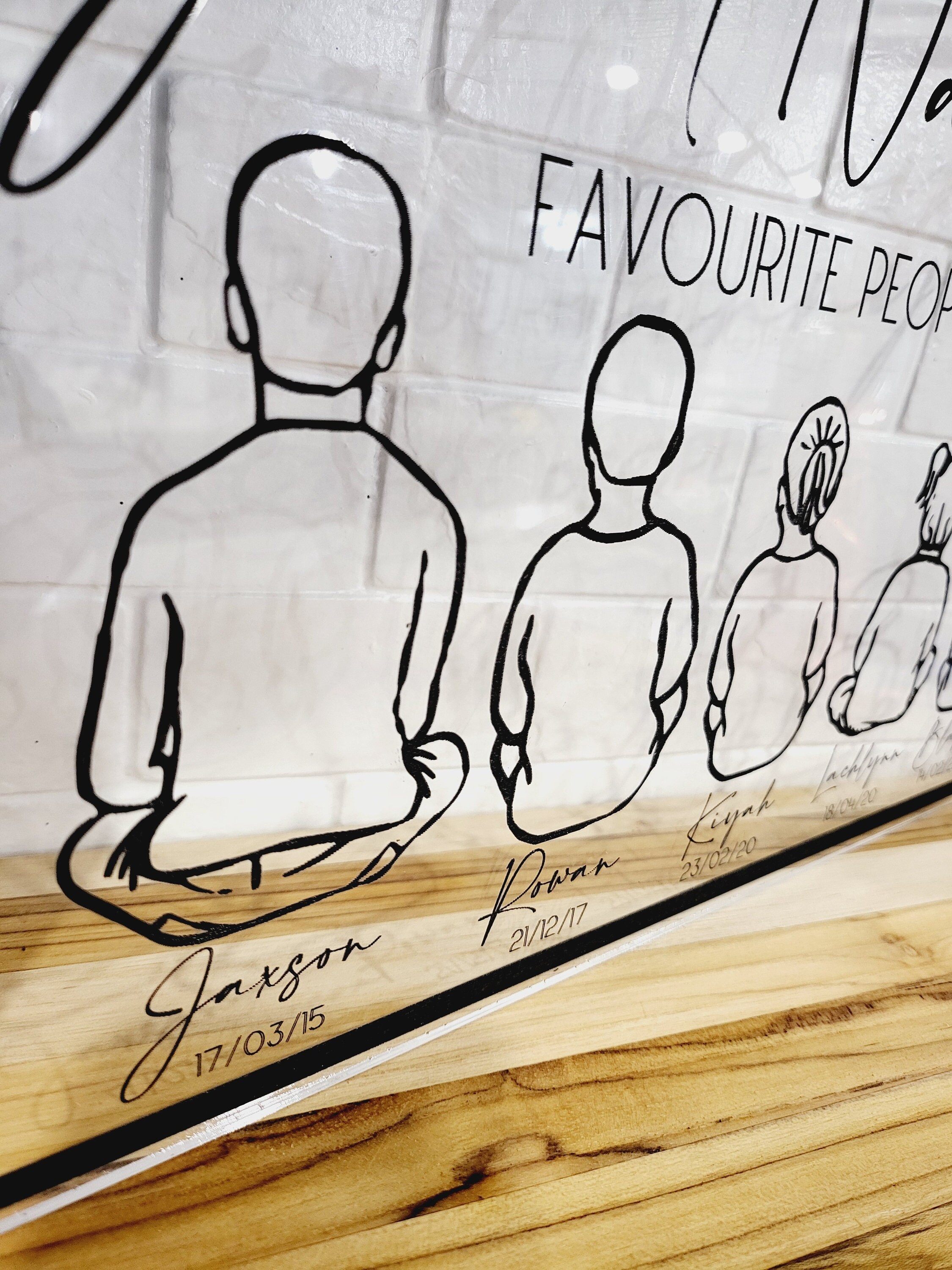 Custom Family Drawing Wall Sign Art Personalized Engraved - Etsy