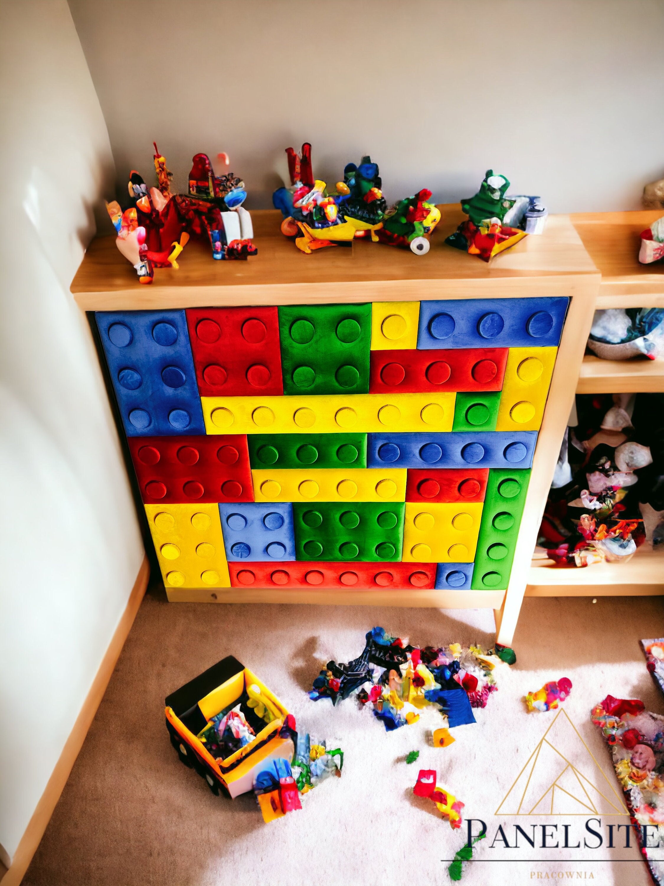 Handmade Unique Block-shaped Wall Panel Upholstered Panels Creative ...