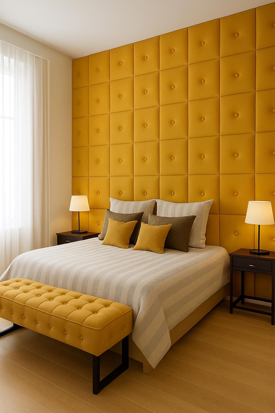 Exclusive Button-tufted Upholstered Wall Panels - Sleek Square ...