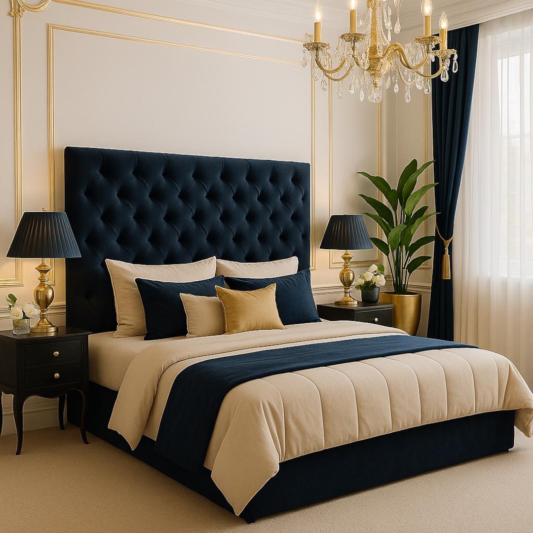 Luxurious Chesterfield Quilted Capitone Upholstered Panel Headboard ...