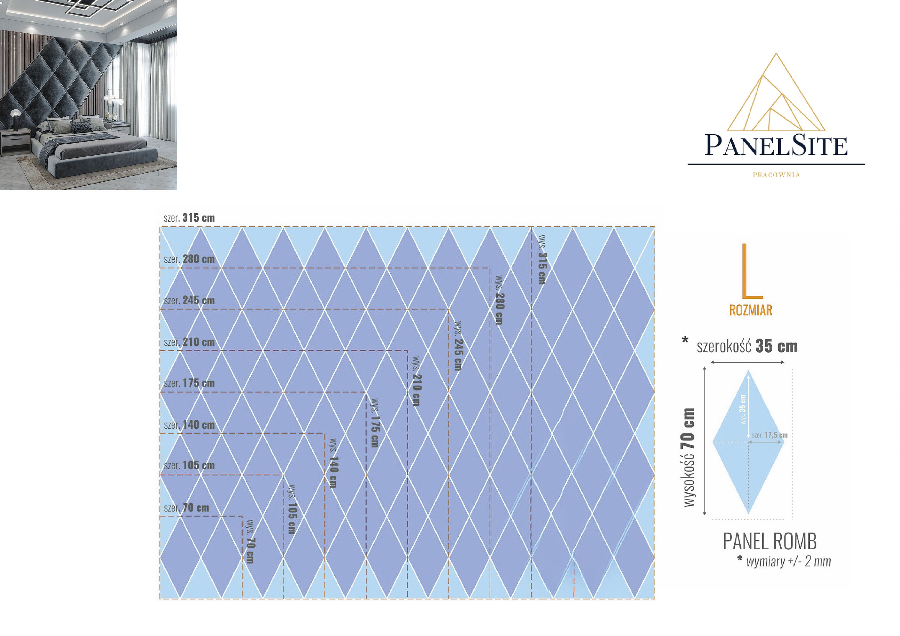 Custom-made Elegant Diamond Upholstered Panels - Sophisticated Wall ...