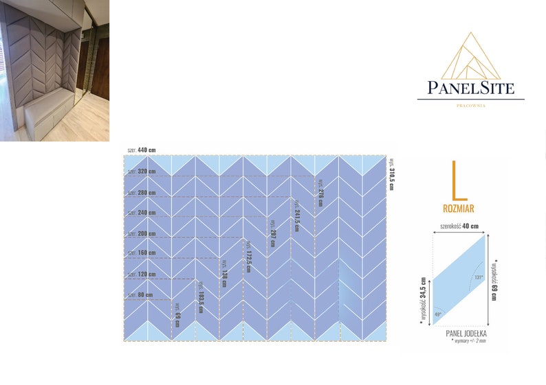 Custom-made Elegant Herringbone Upholstered Panels - Sophisticated ...