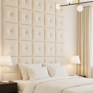 Exclusive Button-tufted Upholstered Wall Panels - Sleek Square ...