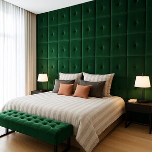 Exclusive Button-tufted Upholstered Wall Panels - Sleek Square ...