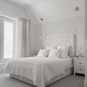 Luxurious Chesterfield Quilted Capitone Upholstered Panel Headboard ...