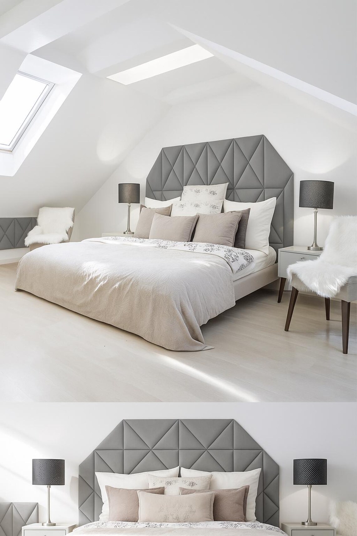 Custom-made Chic Right Triangle Upholstered Panels - Contemporary ...