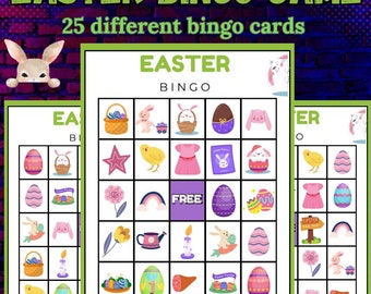 Printable Easter Bingo Game – 25 Unique Cards (digital Download) - Etsy