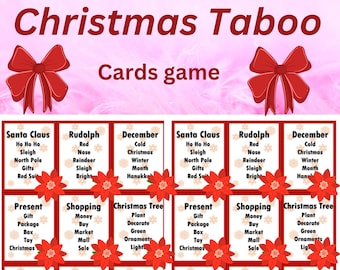 Christmas Taboo Game, Family Party Game, Printable Christmas Family ...