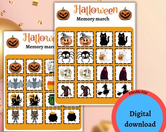 Halloween Memory Match Game – Printable Spooky Cards (digital Download) - Etsy