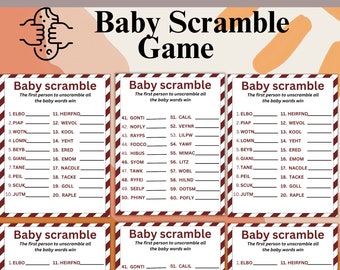 Baby Shower-printable Word Scramble Game - Etsy