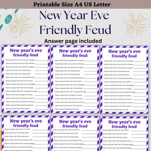 New Year Feud Game, Feud Game, New Year's Resolution Feud, New Years ...
