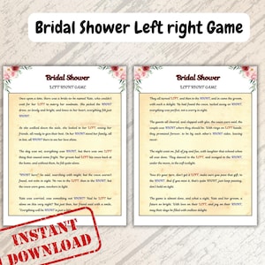 Bridal Shower Left Right Game | Fun Party Activity (instant Download ...