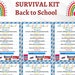 Back to School Survival Kit - Printable Teacher Gift Tag (digital ...