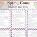 Spring Riddle Me This Game, Printable Spring Riddle Me This Game ...