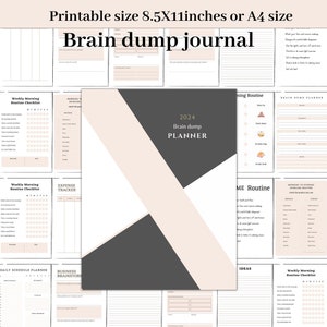 Printable Brain Dump Journal | Brain Dump Journal | A4, US Letter ...