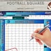 Editable Football 100 Squares Template | Customizable Fundraising Grid ...