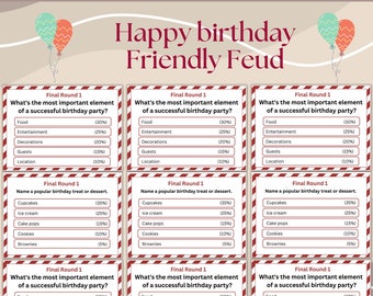 Birthday Feud Game | Fun & Interactive Party Game | Printable Feud ...