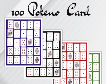 Pokeno Card Game Set Bingo Cards and Poker Chips - Etsy