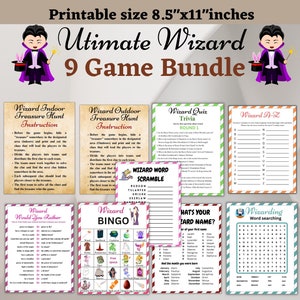 9 Wizard Party Games Bundle , Ultimate Wizard Bundle , 9 Magical Games ...