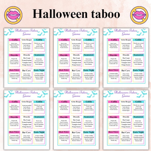 Halloween Taboo Games - Etsy
