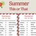Summer This or That Game, Summer Game, Printable Summer Game, Instant ...