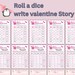 Printable Valentine Game | Valentine Roll a Story | Valentine Printable ...