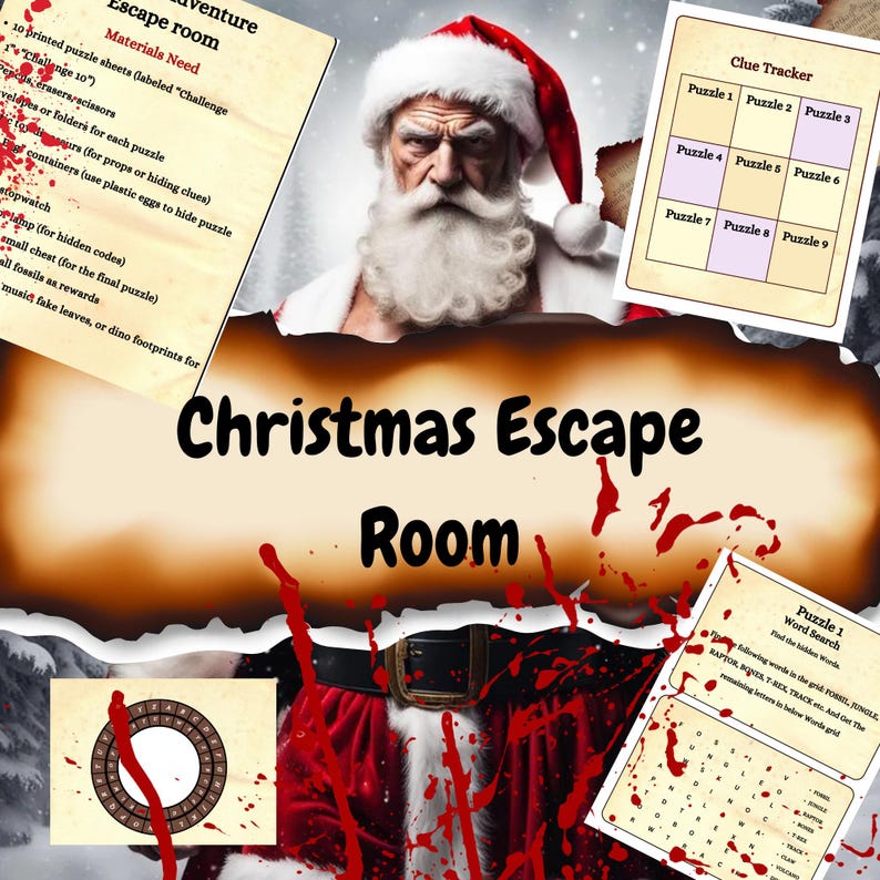 Printable Christmas Escape Room, Save Santa, Family Fun (instant ...