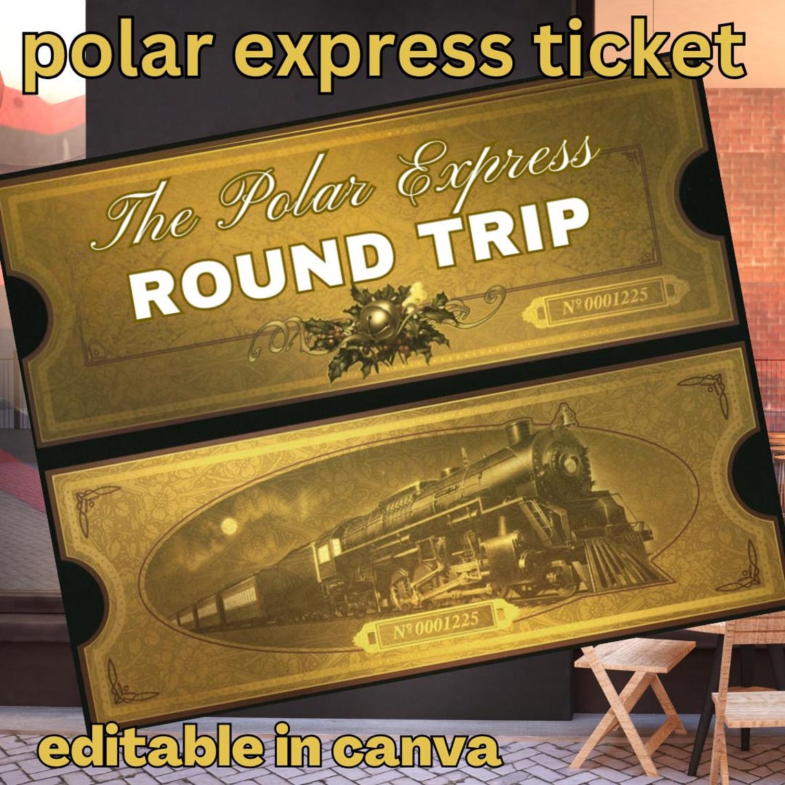 Personalized Polar Express Ticket – Editable Canva Template (digital ...
