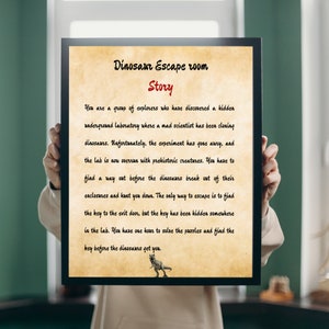 Dinosaur Escape Room Game | Printable DIY Kit (instant Download) - Etsy