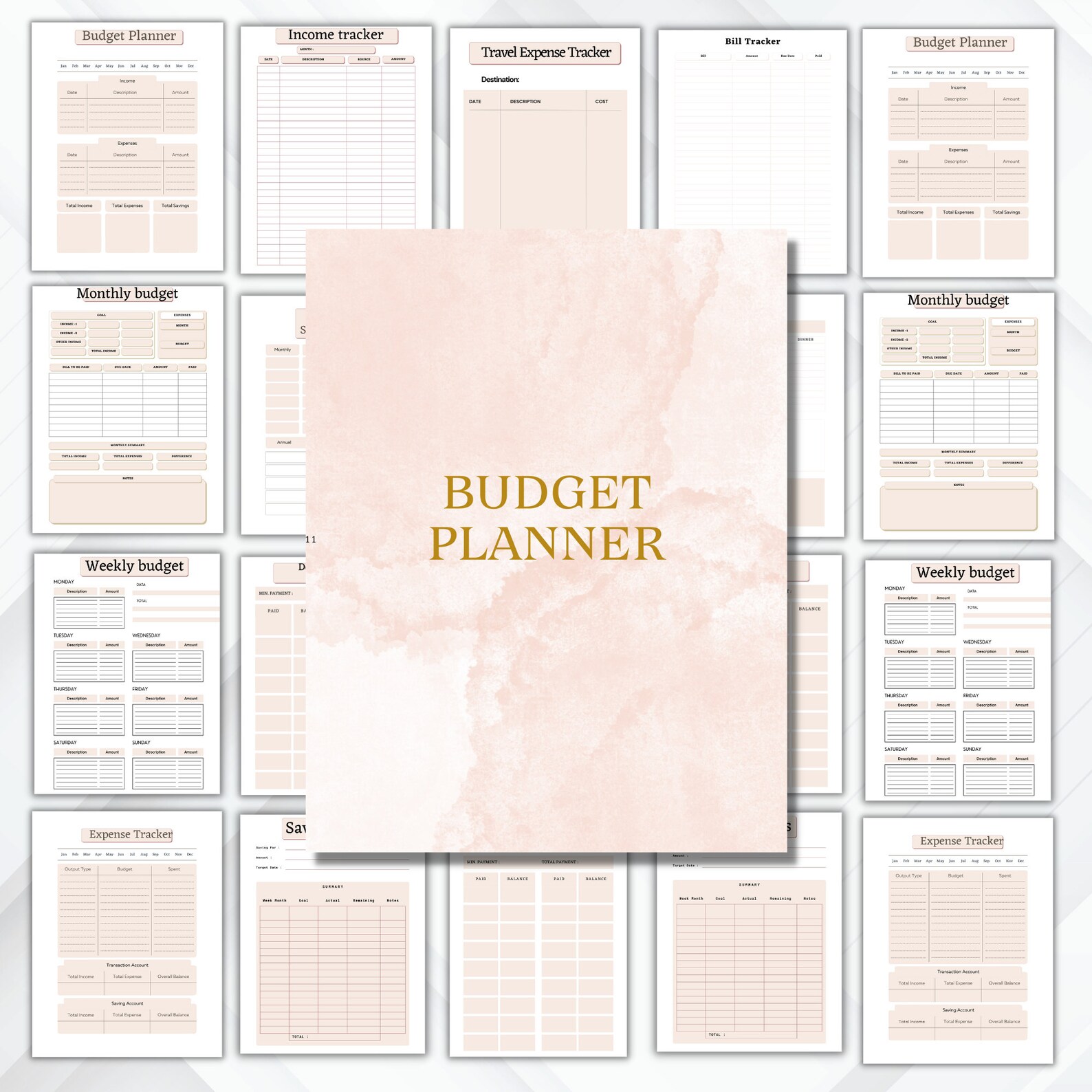 Printable Budget Planner Kit | Financial Organizer | Budget Tracker ...
