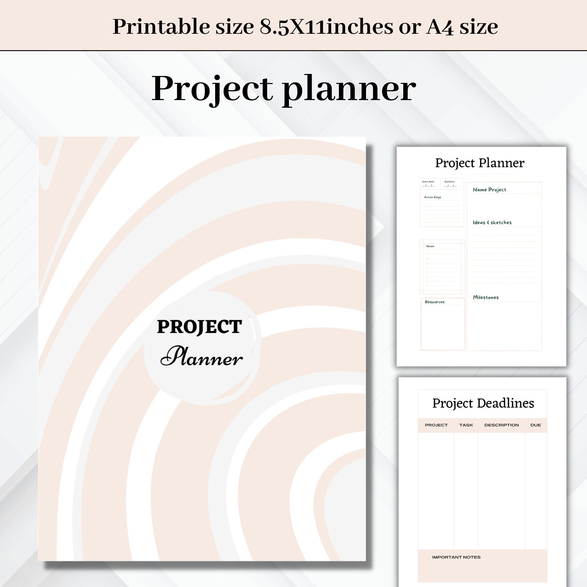 Printable Project Planner Organize and Execute Project Productivity ...