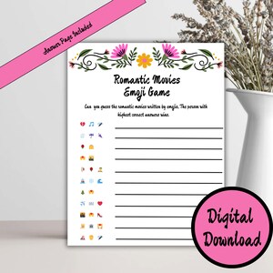 Romantic Movie Emoji Game - Fun Date Night Activity, Romantic Movies ...