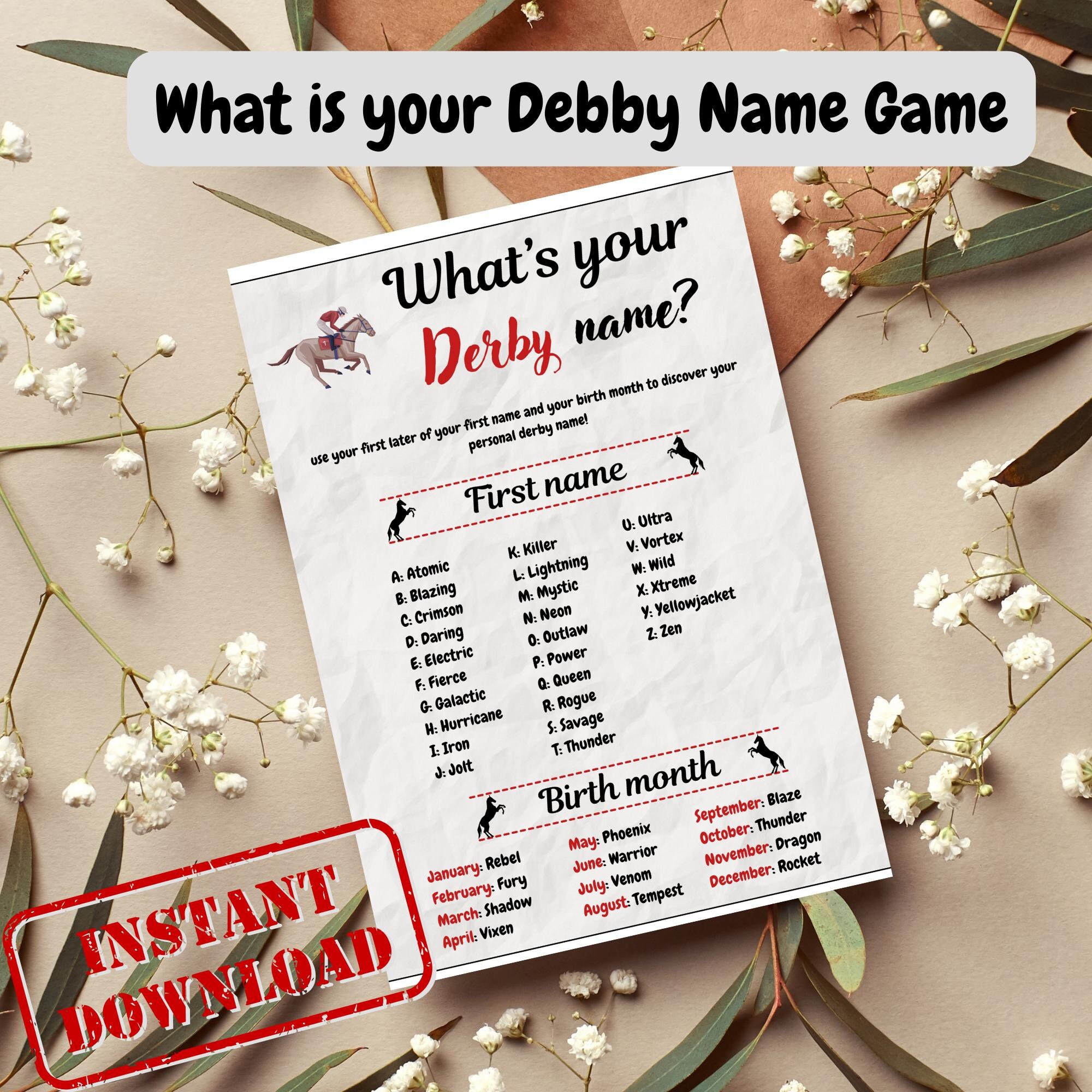 What's Your Derby Name, Kentucky Derby Game, Funny Kentucky Derby Name ...